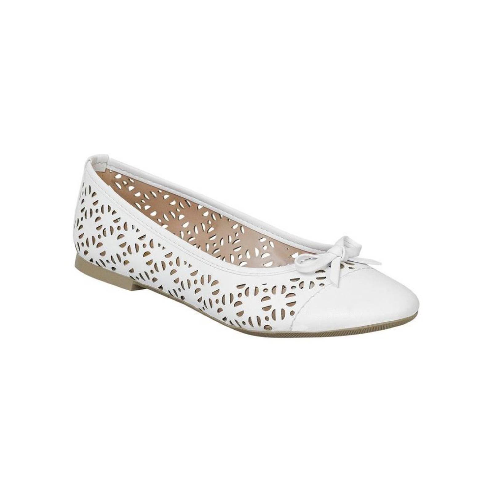 Flat Moda Mujer Salvaje Tentación Blanco 12303000 Tacto Piel