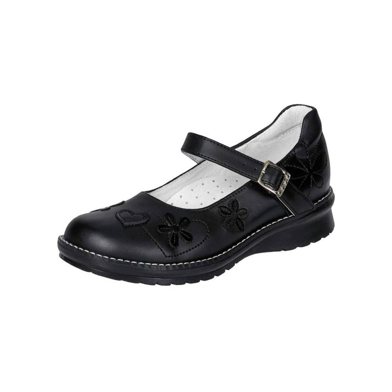 Zapato Escolar Niña Dominiq Negro 11901612 Tacto Piel