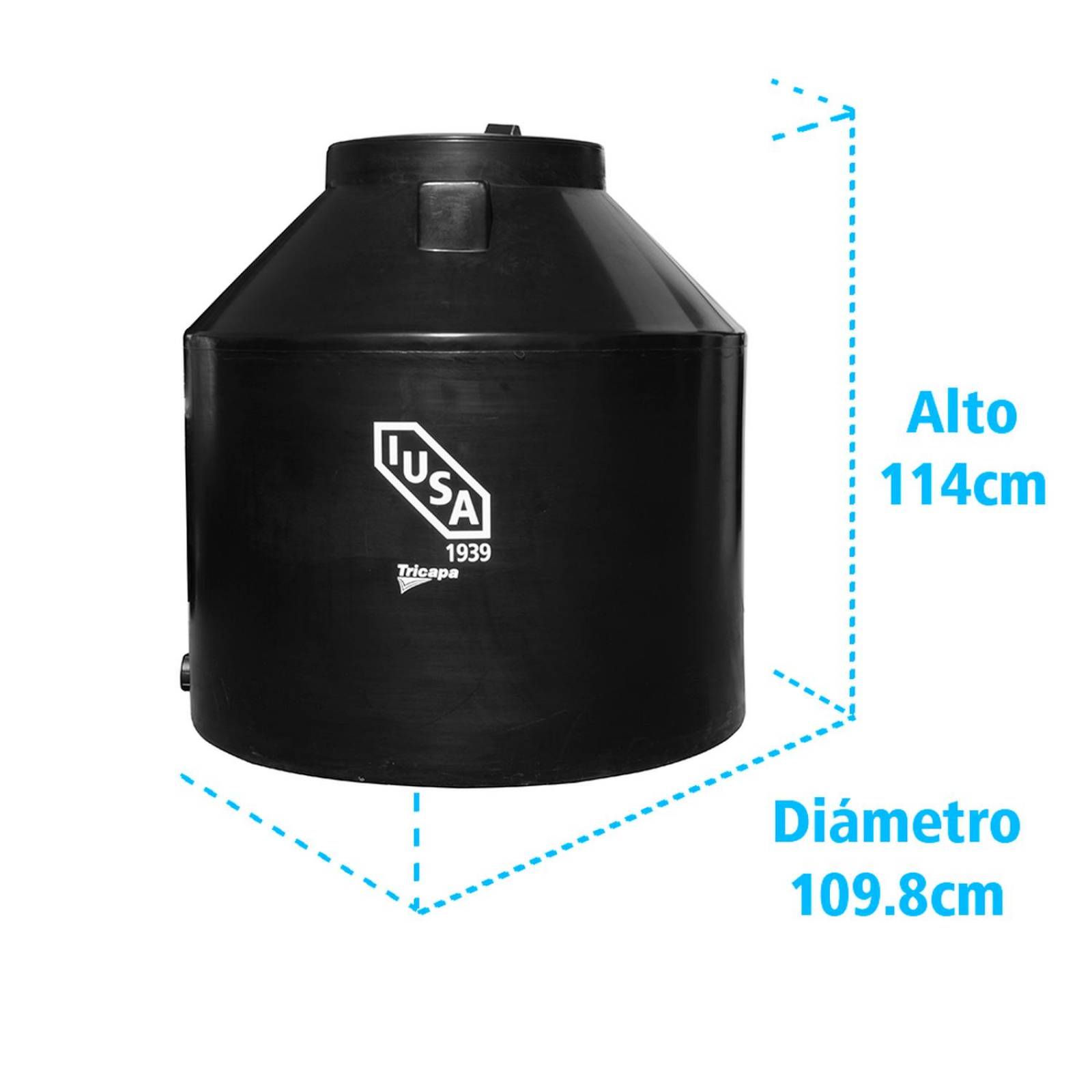 Tinaco Tricapa Iusa 750 L Negro Accesorios Alta Presión