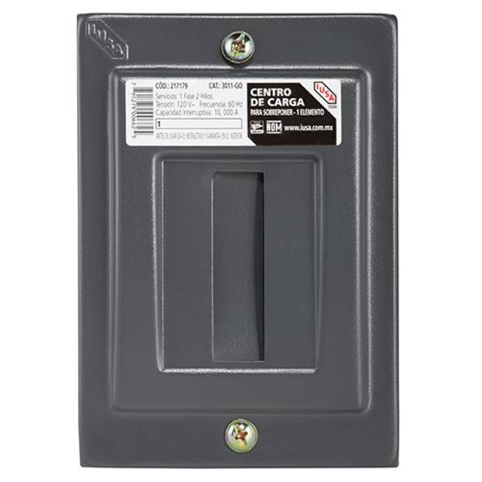 Centro de carga 2 polos para sobreponer gris oxford