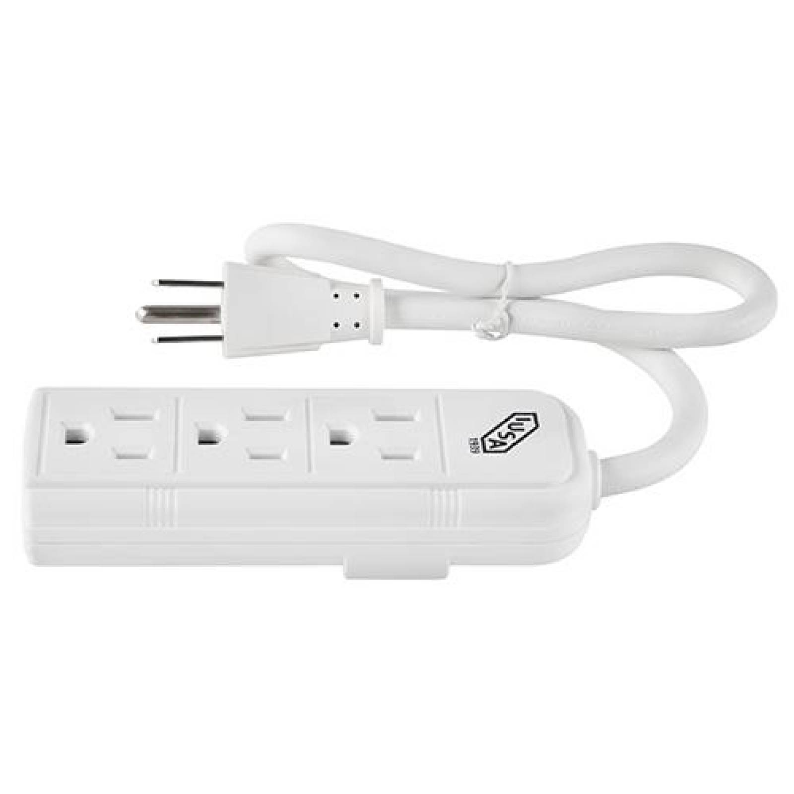 Multicontacto Mini de 3 entradas blanco