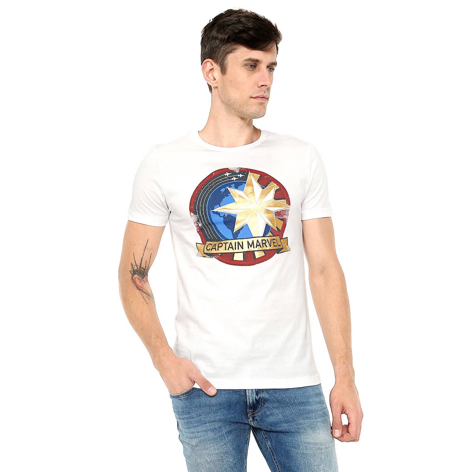 Playera Blanca Marvel by Rewind