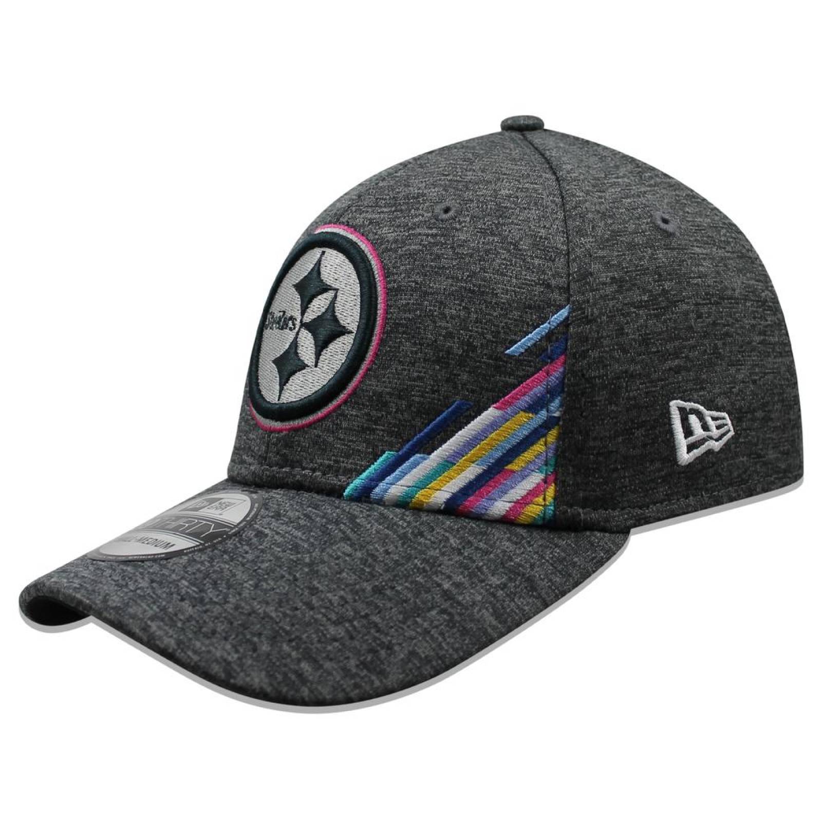 Gorra New Era 39 Thirty NFL Steelers Crucial Catch Gris