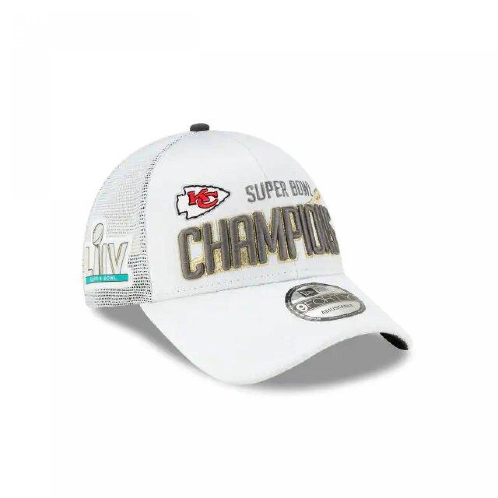 Gorra New Era 9 Forty NFL Chiefs Campeón Super Bowl LIV Blanco