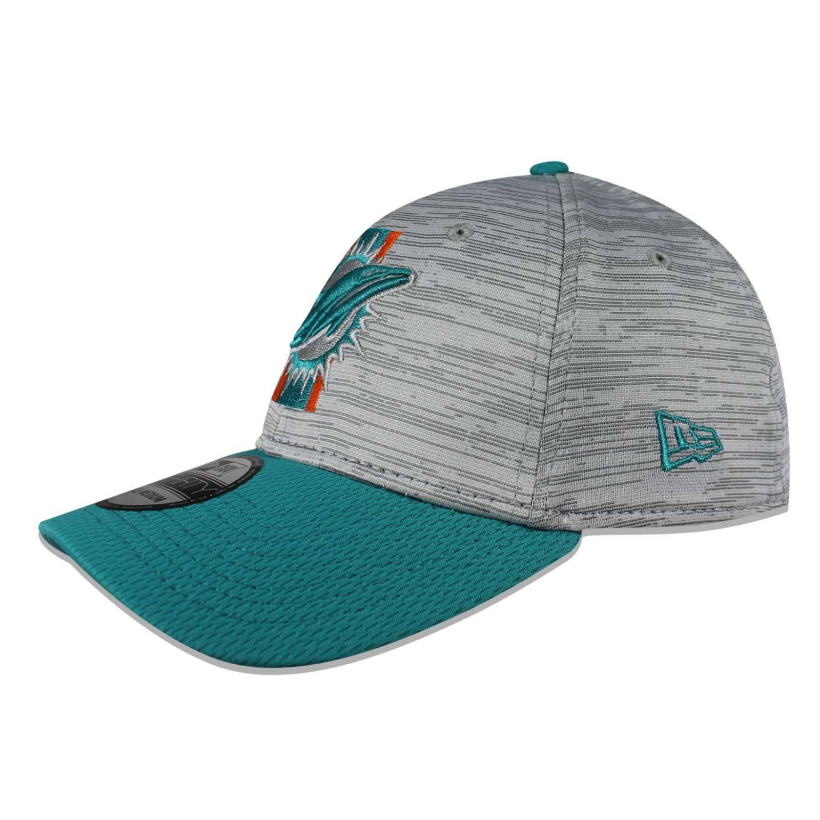 Gorra New Era 39 Thirty NFL Dolphins Train 21 Gris/Aqua