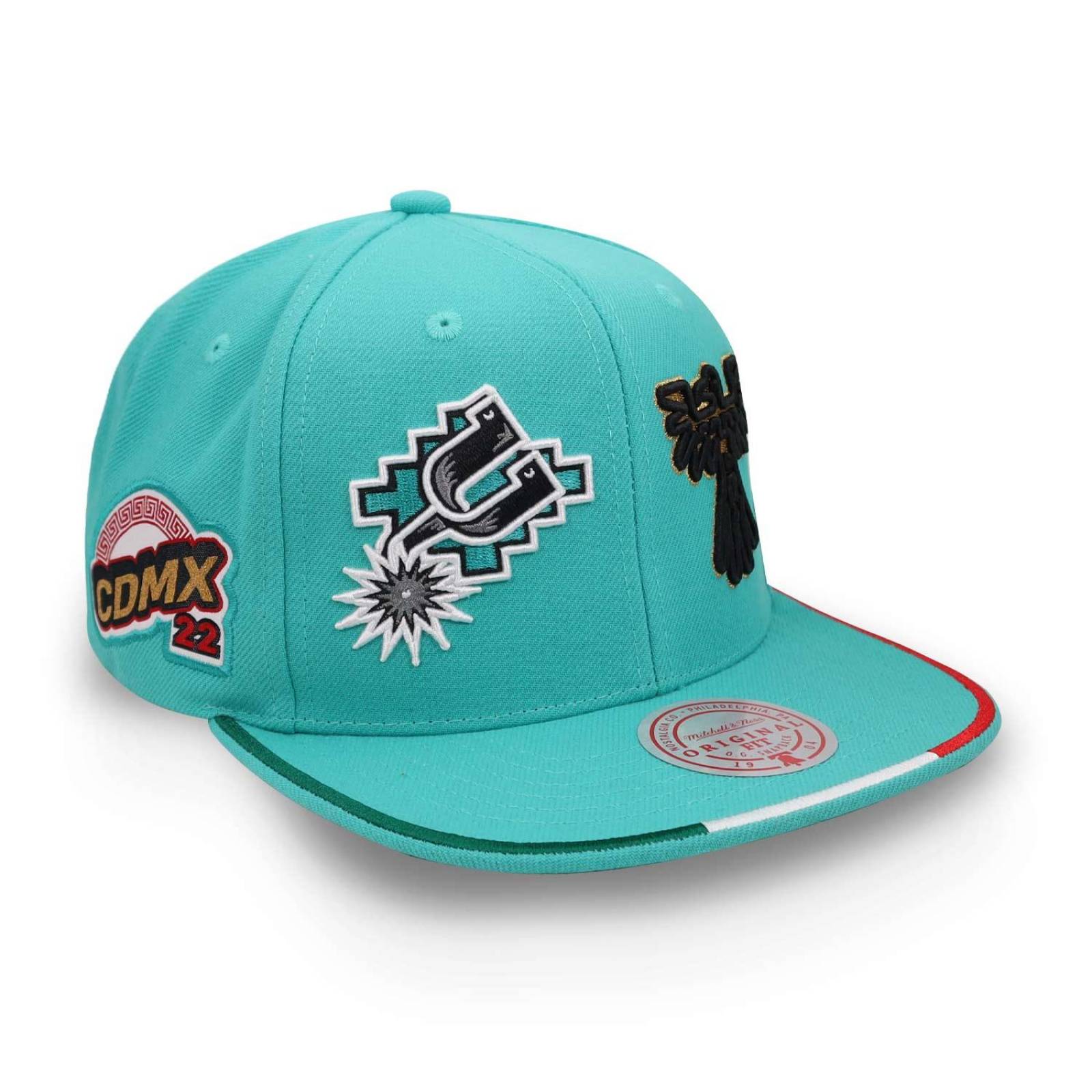 Gorra Mitchell And Ness Nba Piramid Mexico Spurs Aqua Unital