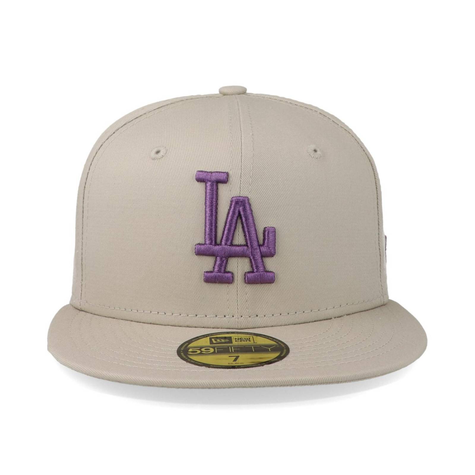 Gorra New Era 59 Fifty MLB League Essential Dodgers Beige Cerrada