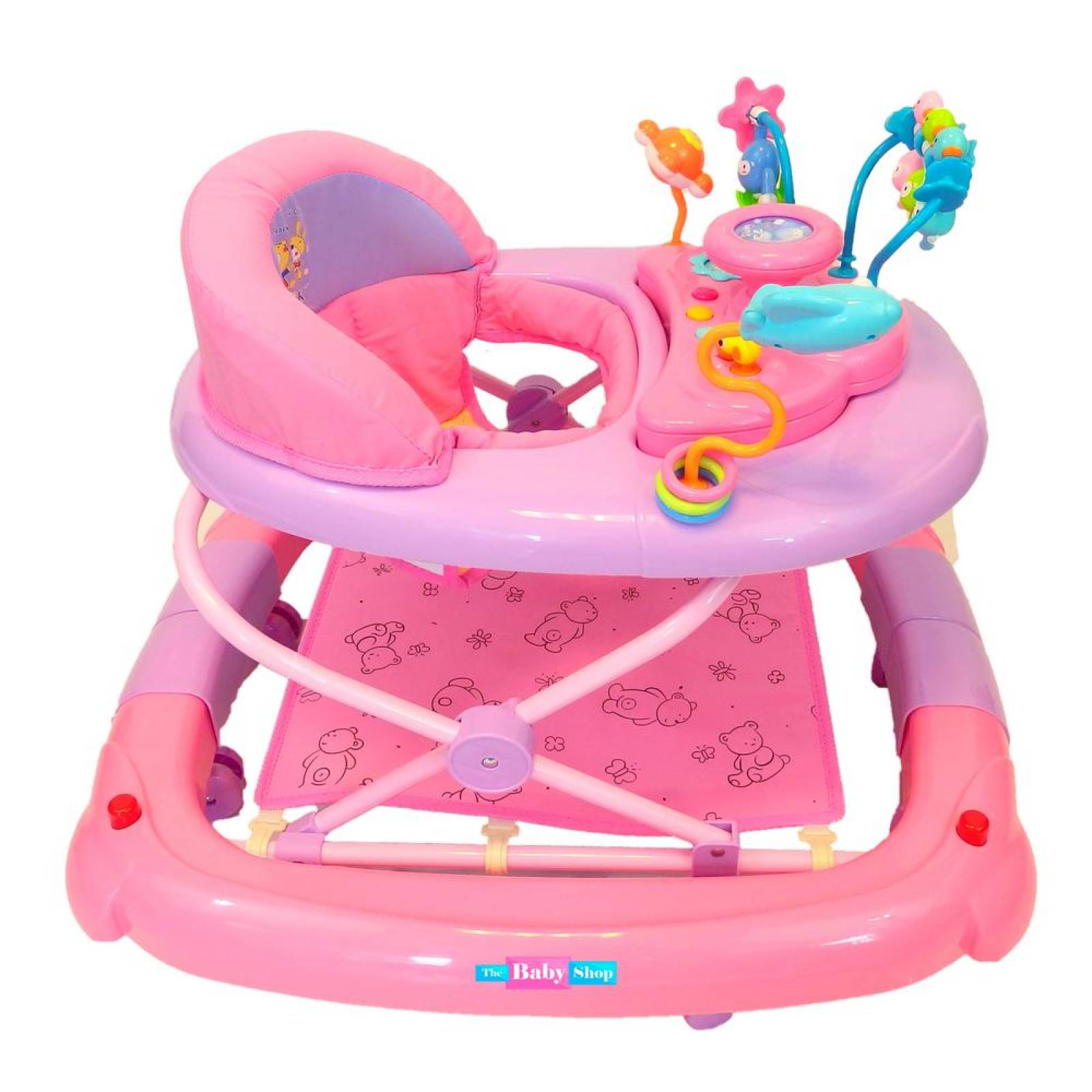 Andadera para Bebe Mecedora Cartoon Musical de Lujo Rosa