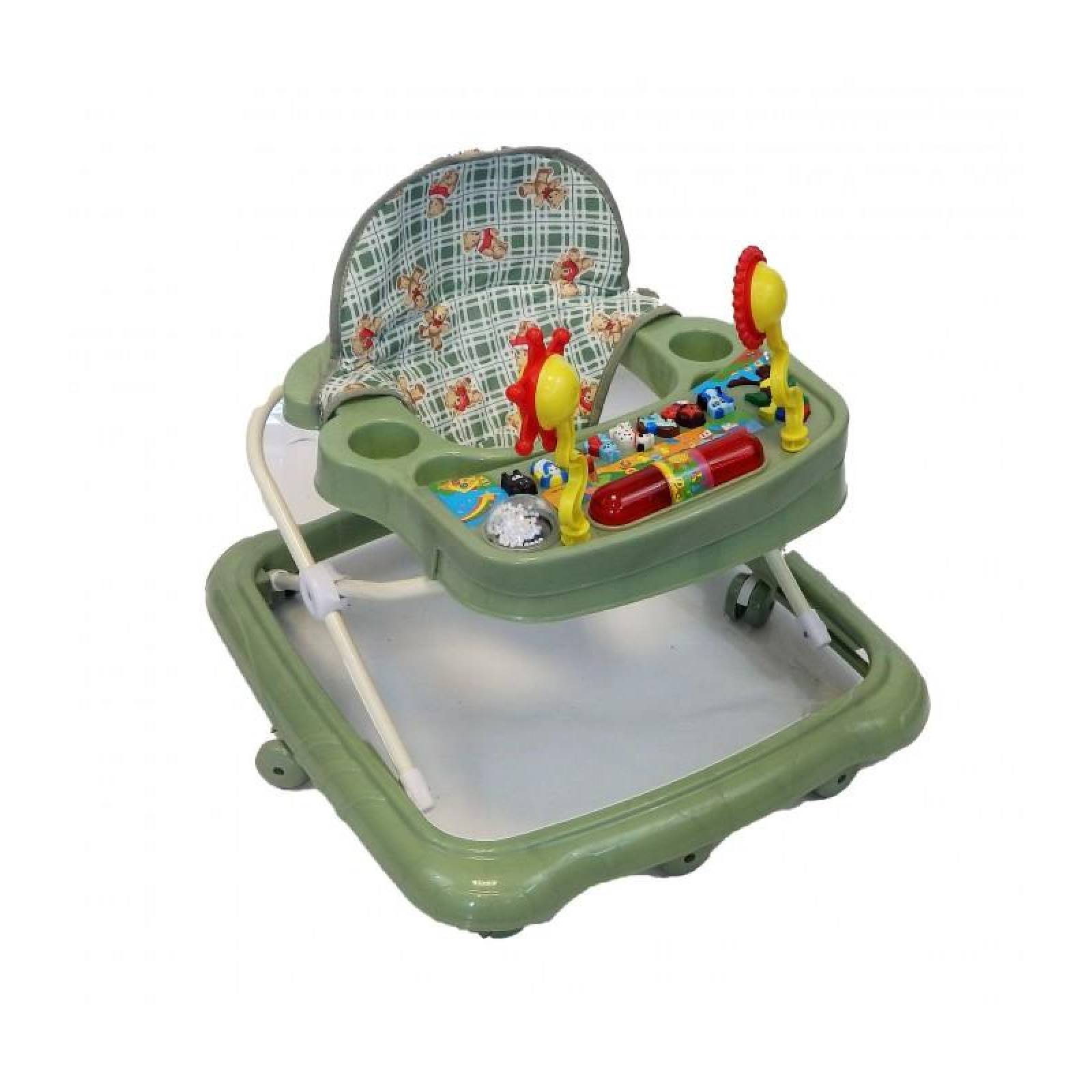 Andadera Para Bebe con tablero Musical de animalitos Verde