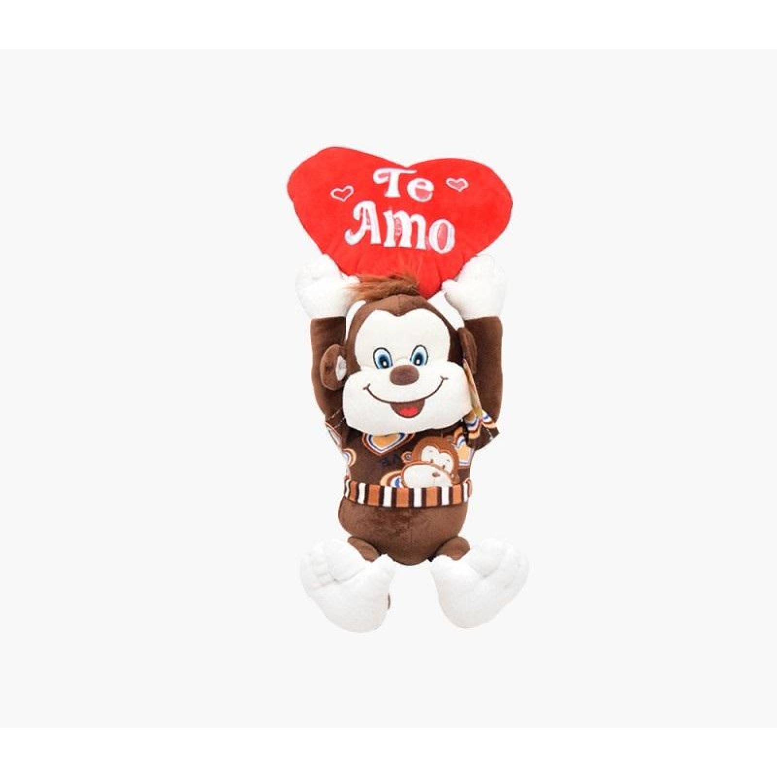 Peluche Chango Grande San Valentín 14 Febrero 43 cm Café