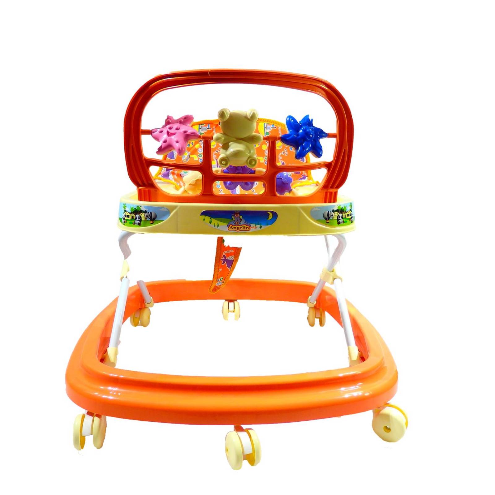 Andadera para Bebé Angelin Baby con niveles de altura Naranja