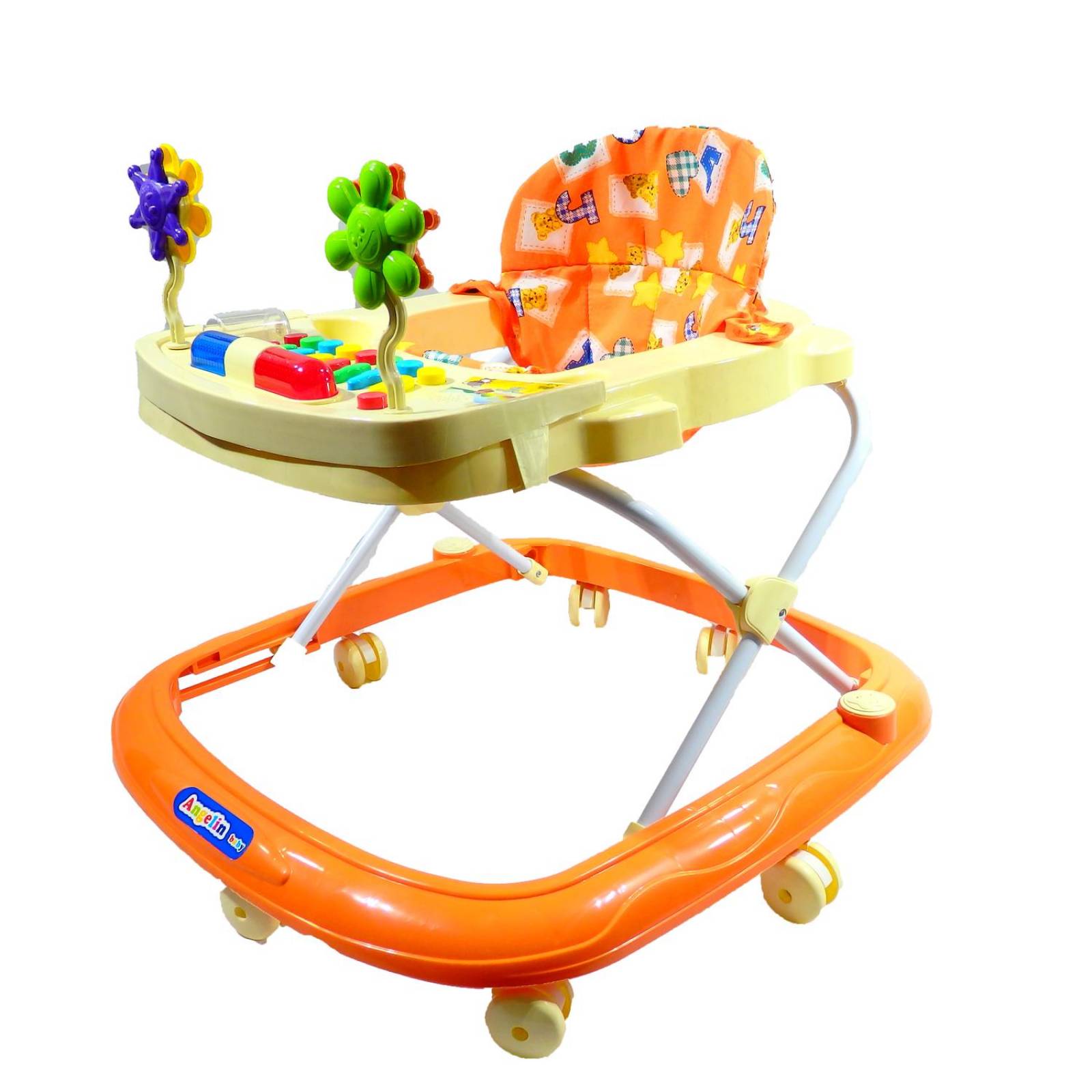 Andadera para Bebé Angelin Baby con charola musical Naranja
