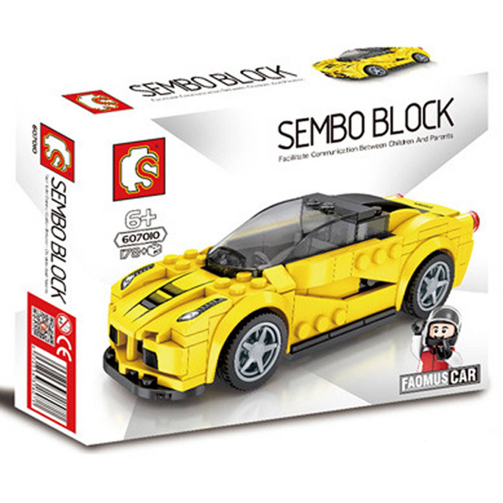 Juguete de Blocks Vehiculo Deportivo Armable 195 pzs - Amarillo