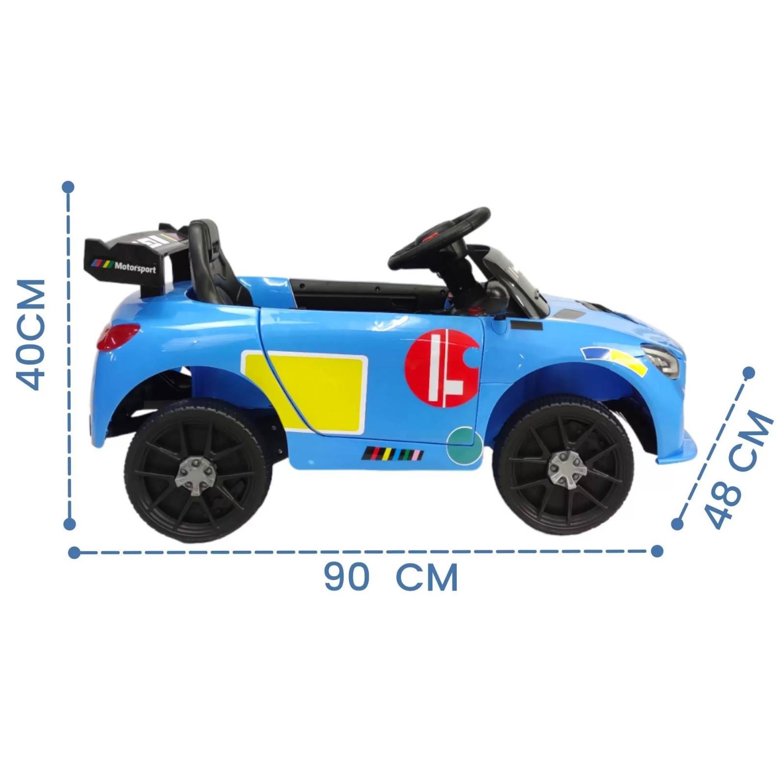 Montable Electrico Control Remoto 6v 90cm largo Luz y Sonido - Azul