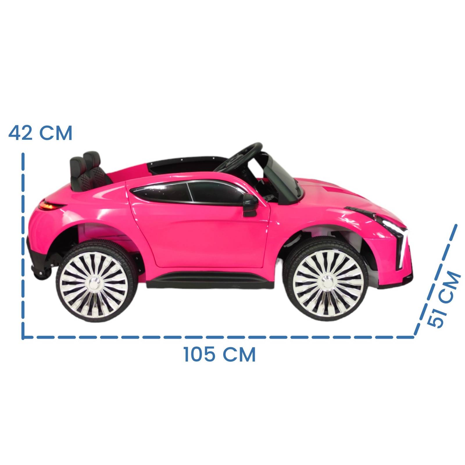 Montable para niños electrico control remoto luz, Rosa Lambo - Rosa