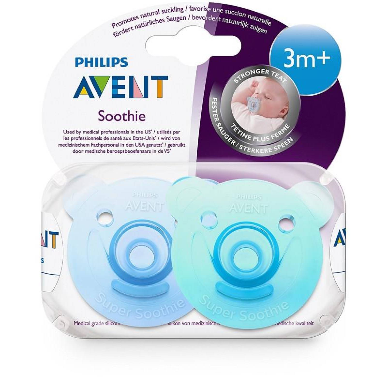 Philips Avent Chupón Soothie 2 Pack SCF19405 3M AZULROSA