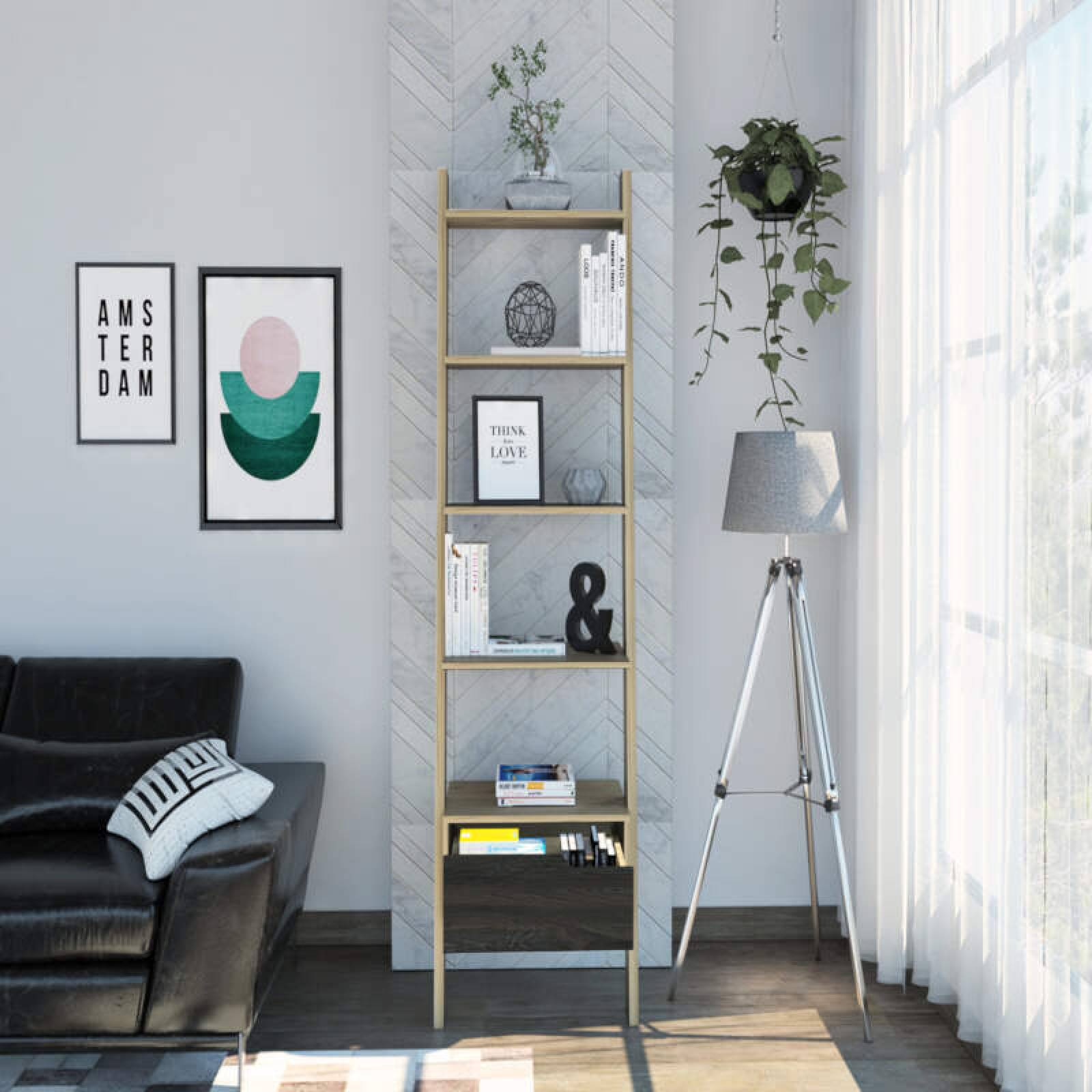 Librero Escalera Oslo Duna Carbon