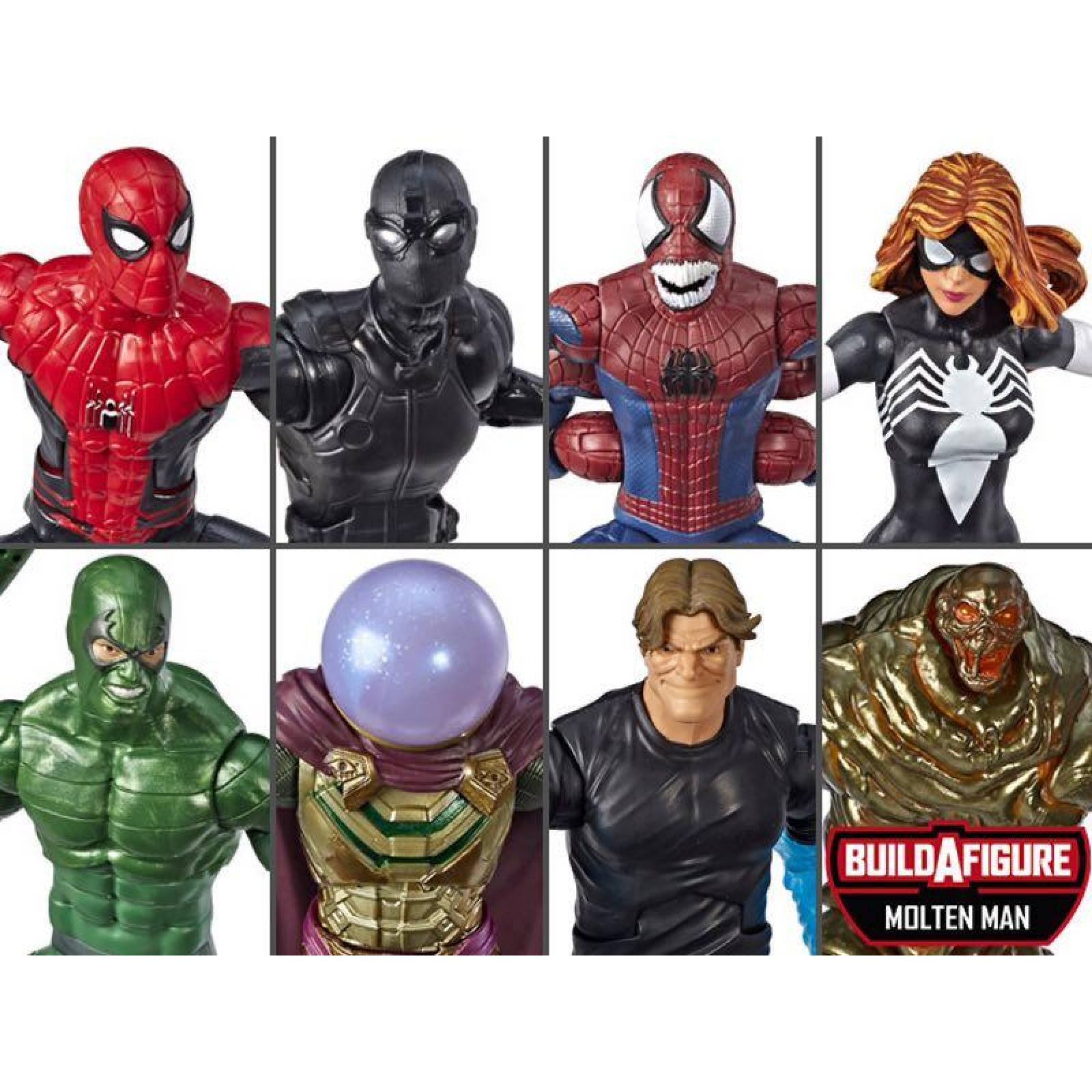Marvel Legends Far from Home Spider-Man Wave Completa BAF Molten Man