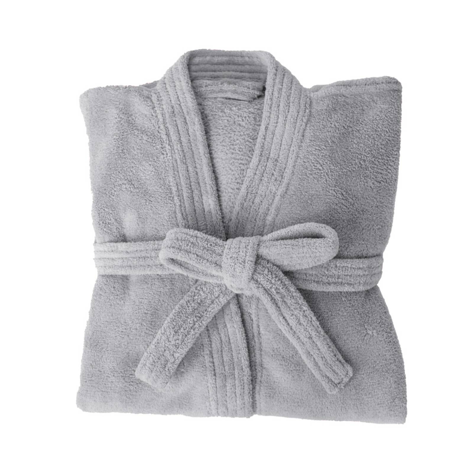 Bata Super Absorbente Unitalla Gris Perla Rapido Secado.