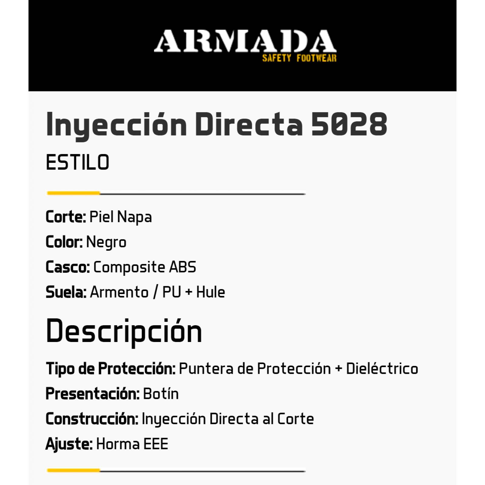 Armada Botas Piel Industriales Seguridad Trabajo Casquillo Inyección ...
