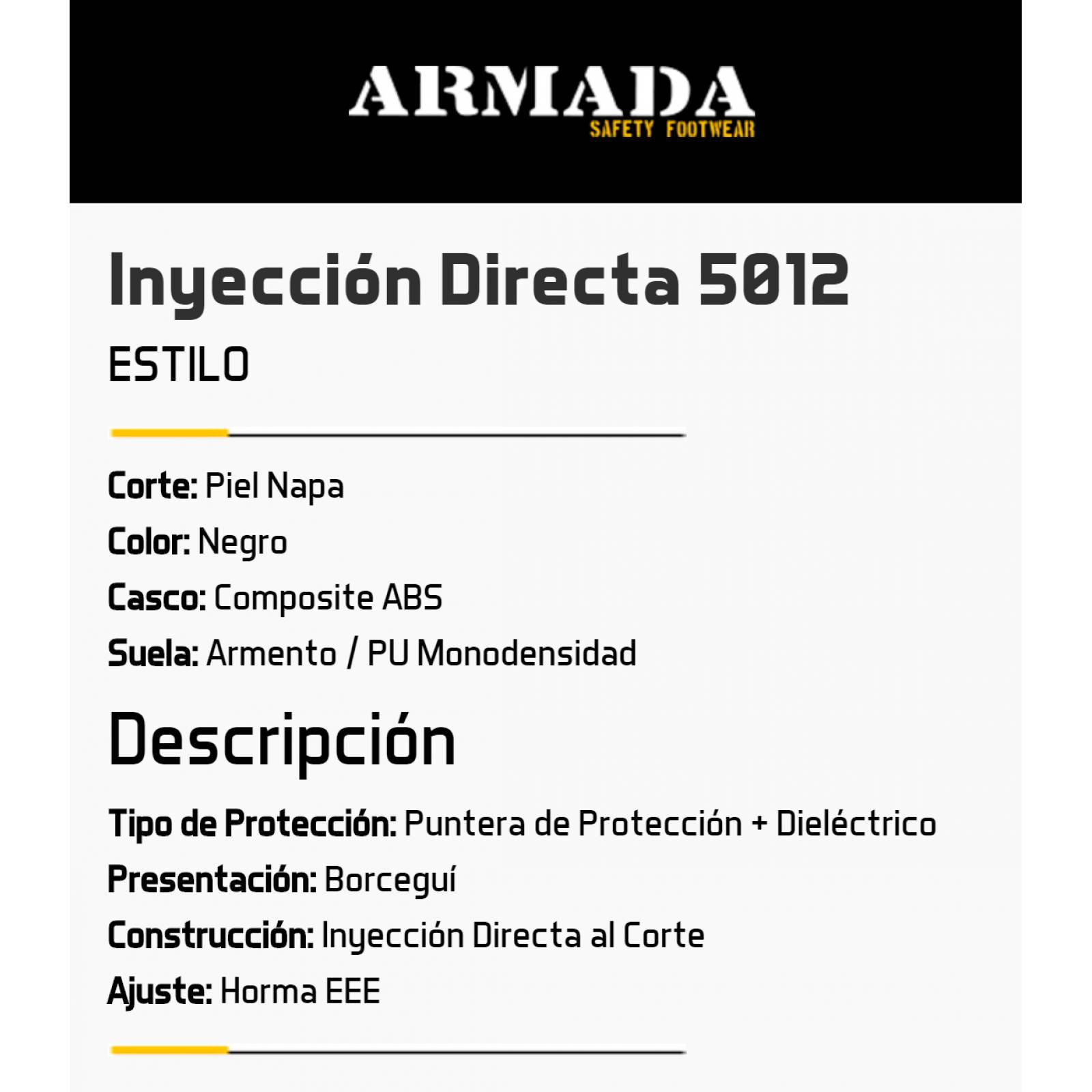 Armada Botas Piel Industriales Seguridad Trabajo Casquillo Inyección ...