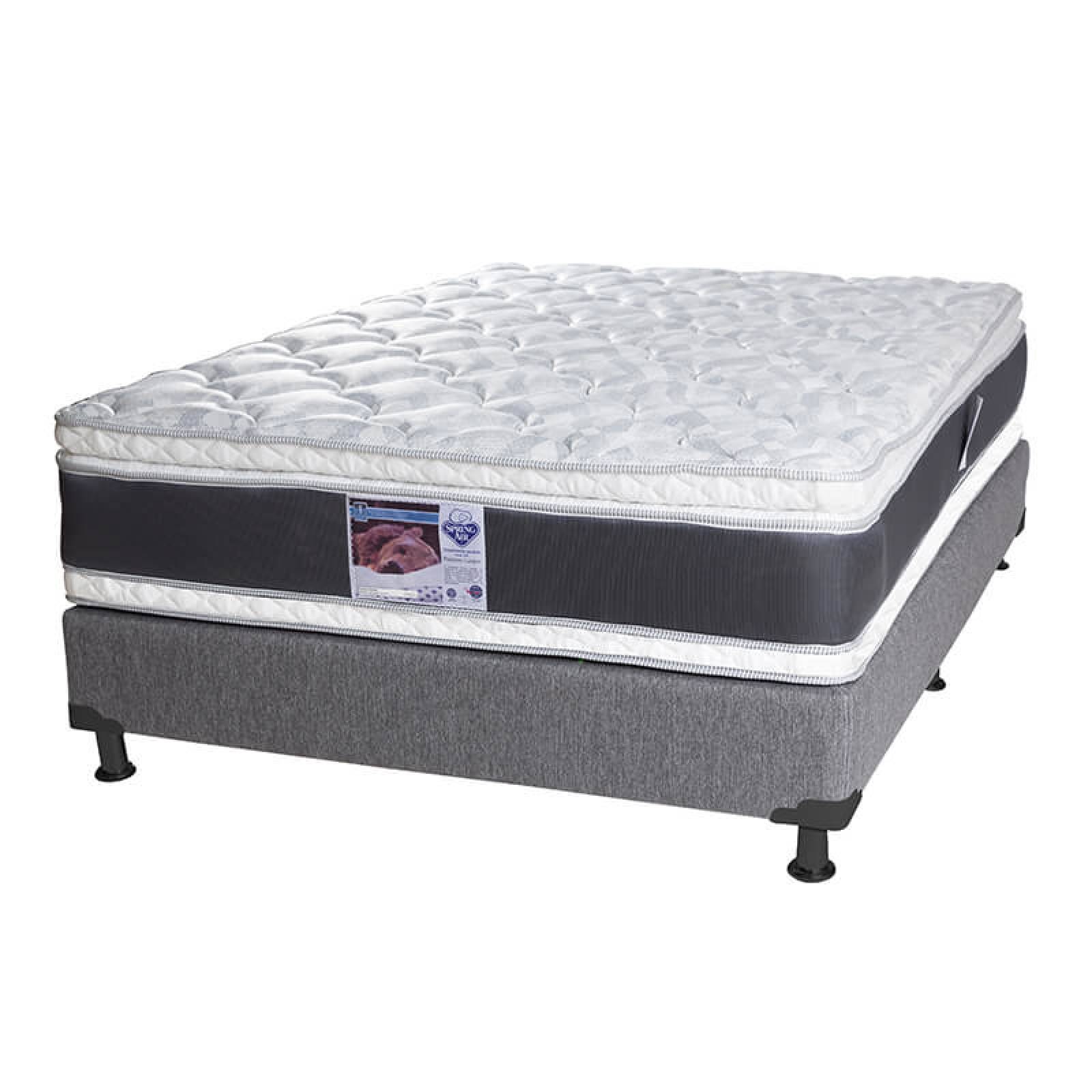 Colchón King Size Spring Air Jupiter con Box Dicasa Gris Plomo