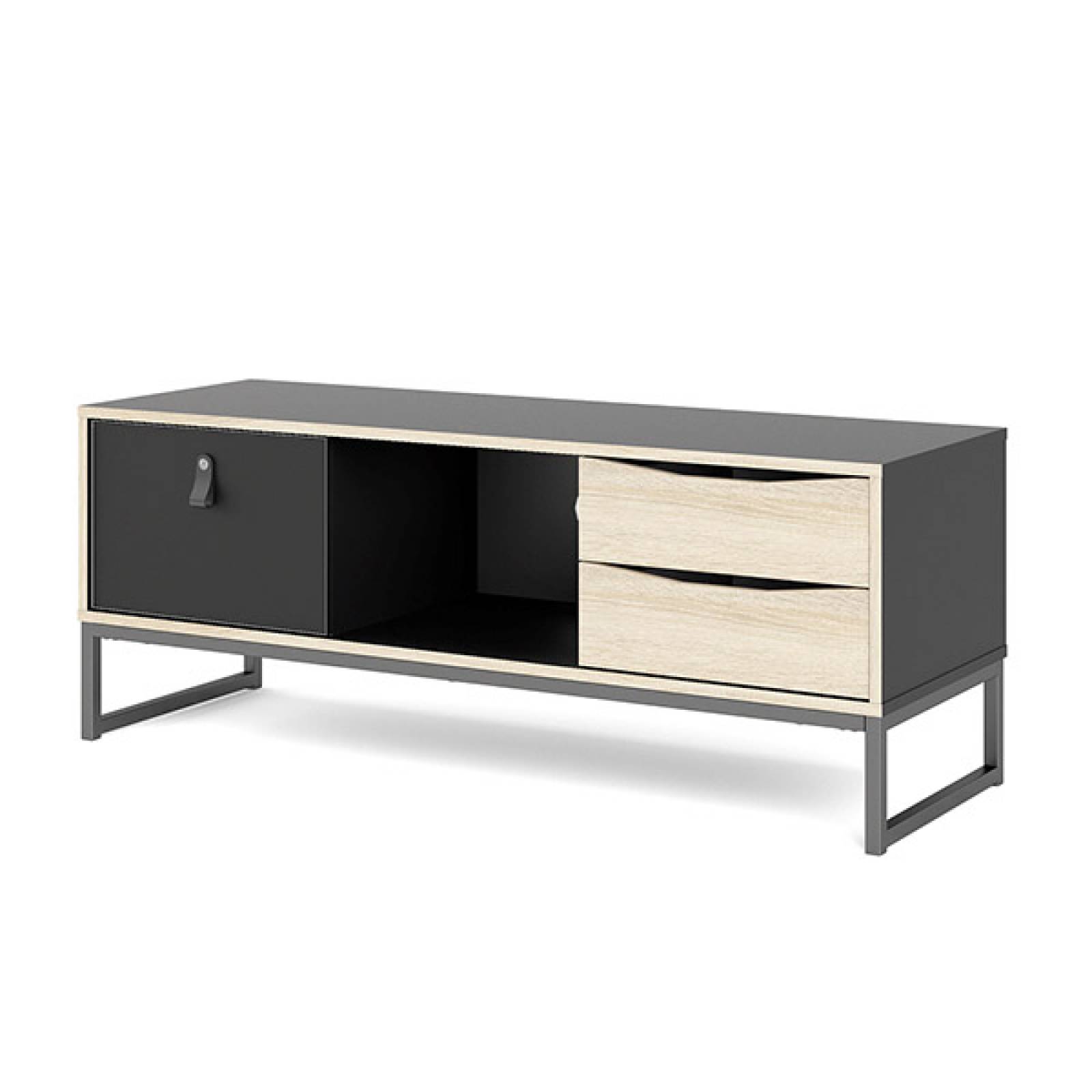 Mesa para Televisión Tvilum Stubbe Negro con Madera