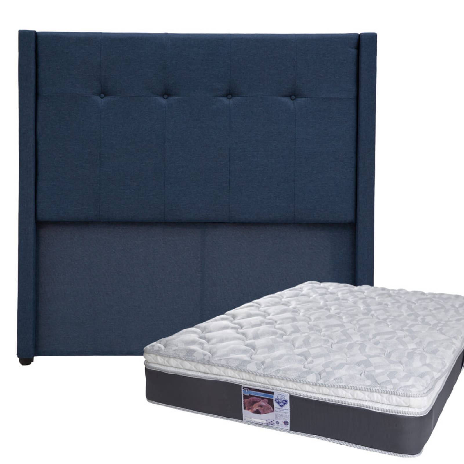 Colchon Individual Spring Air Marte con Cabecera Toledo Azul