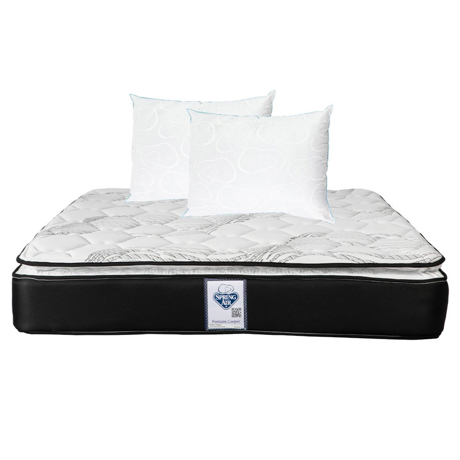 Colchón Spring Air Premier Matrimonial con almohadas osos