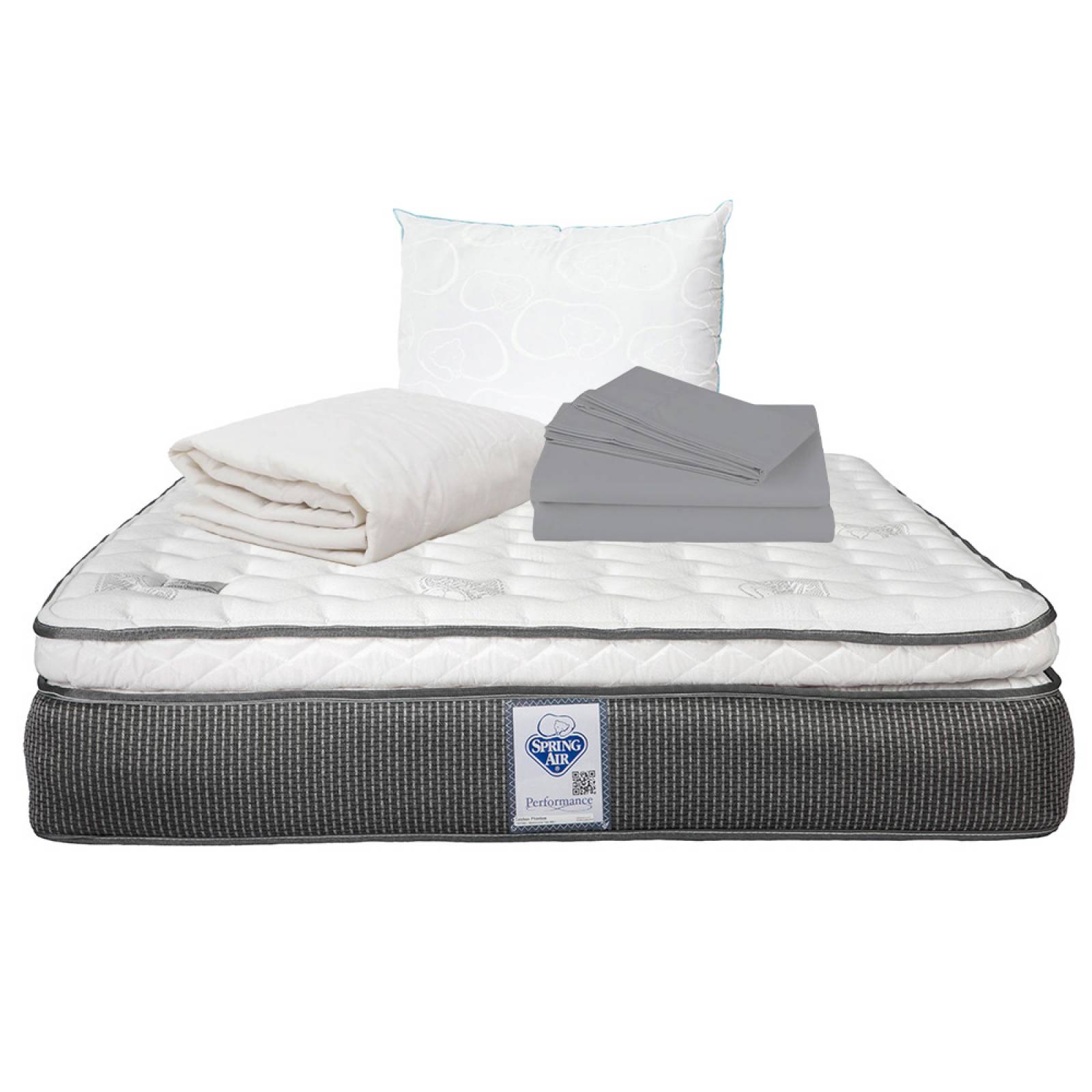 Colchon King Size Spring Air Phantom Con Almohada Oso, Protector y Sabanas.