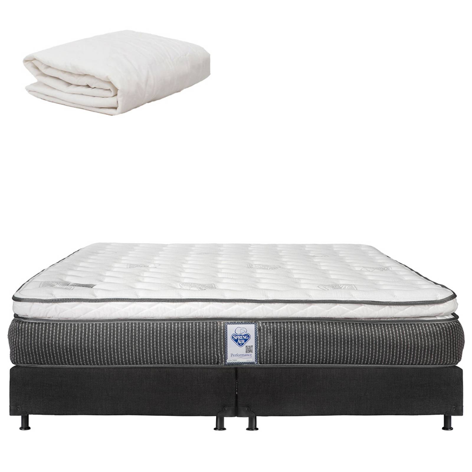 Colchon King Size Spring Air Phantom Con Box Negro Y Protector