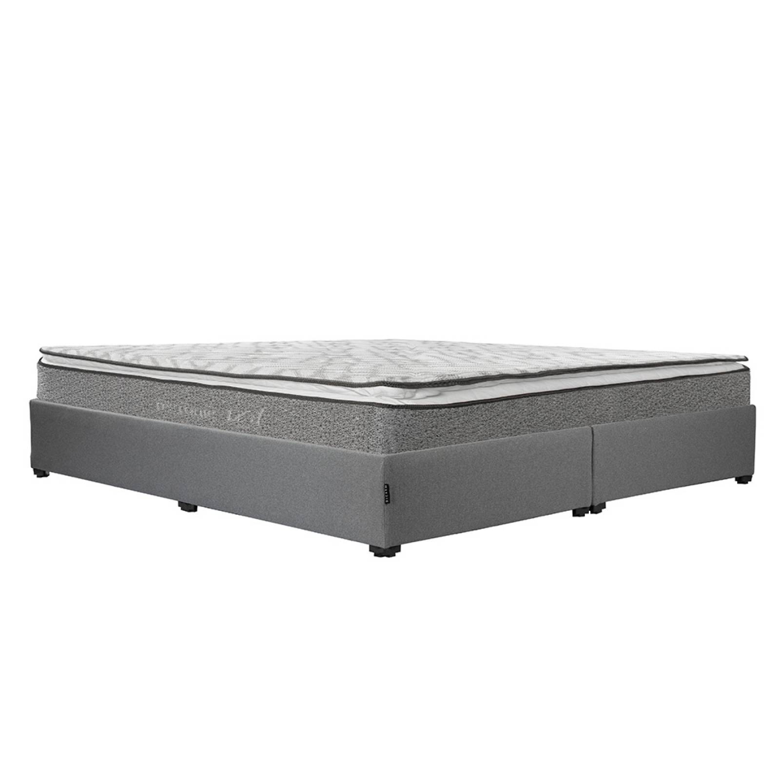 Colchón King Size Restonic Vail Con Base Cama Dicasa Orleans Gris
