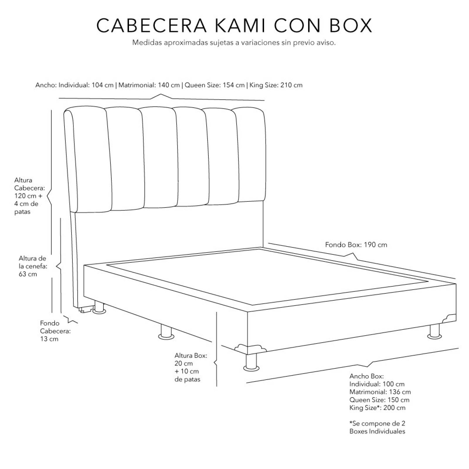 Cabecera Queen Size Dicasa Kami con Box Imperio Verde
