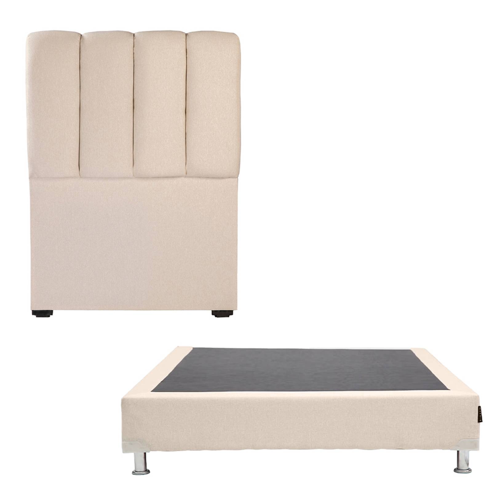 Cabecera Individual Dicasa Kami con Box Columbia Beige