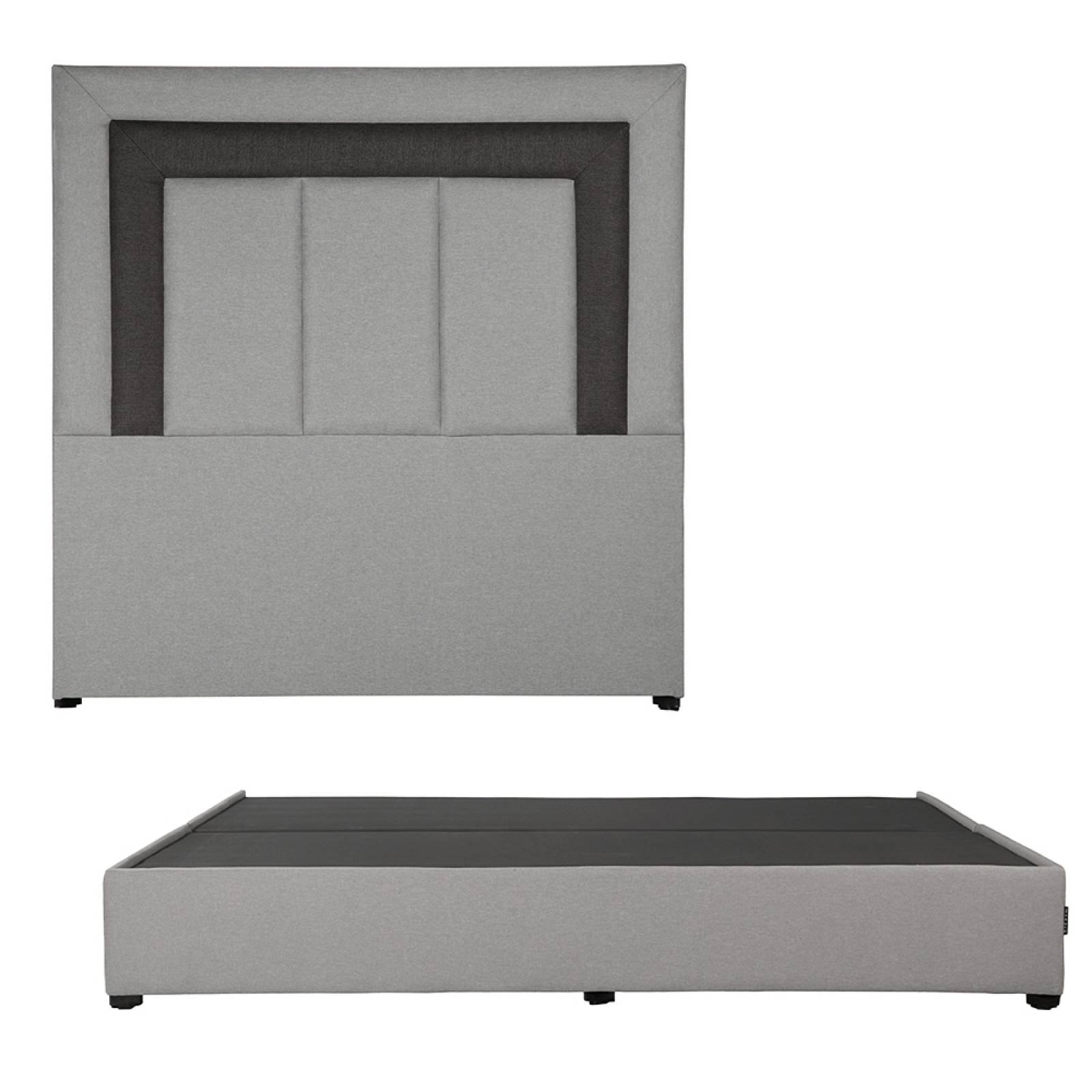 Cabecera King Size Dicasa Bora con Base Cama Kuant Gris
