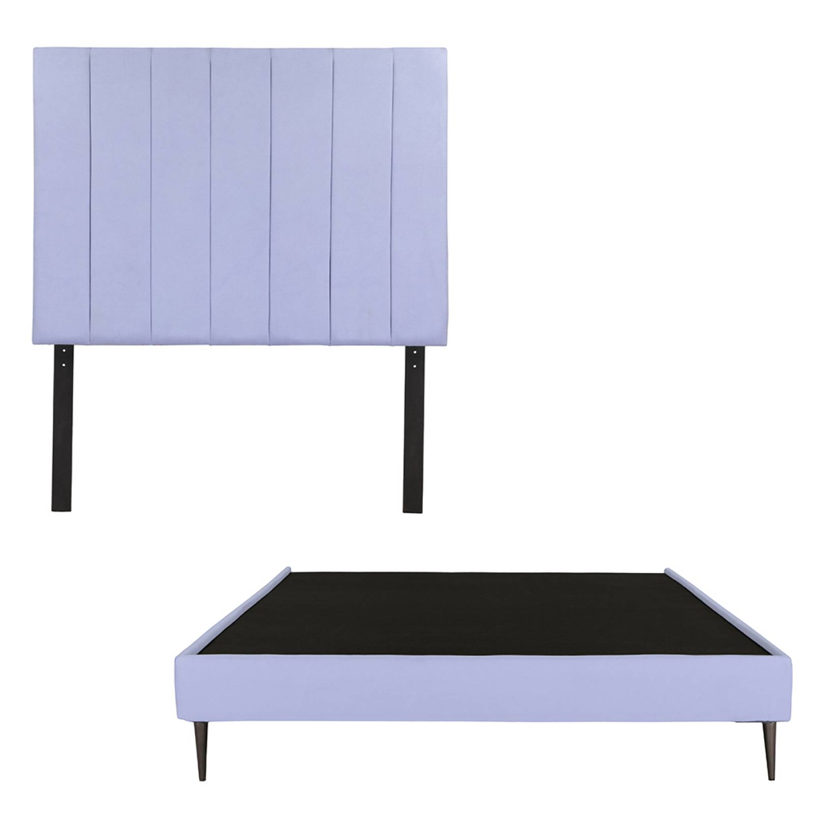 Cabecera Matrimonial Dicasa Argos Lila con Base Cama Slim.