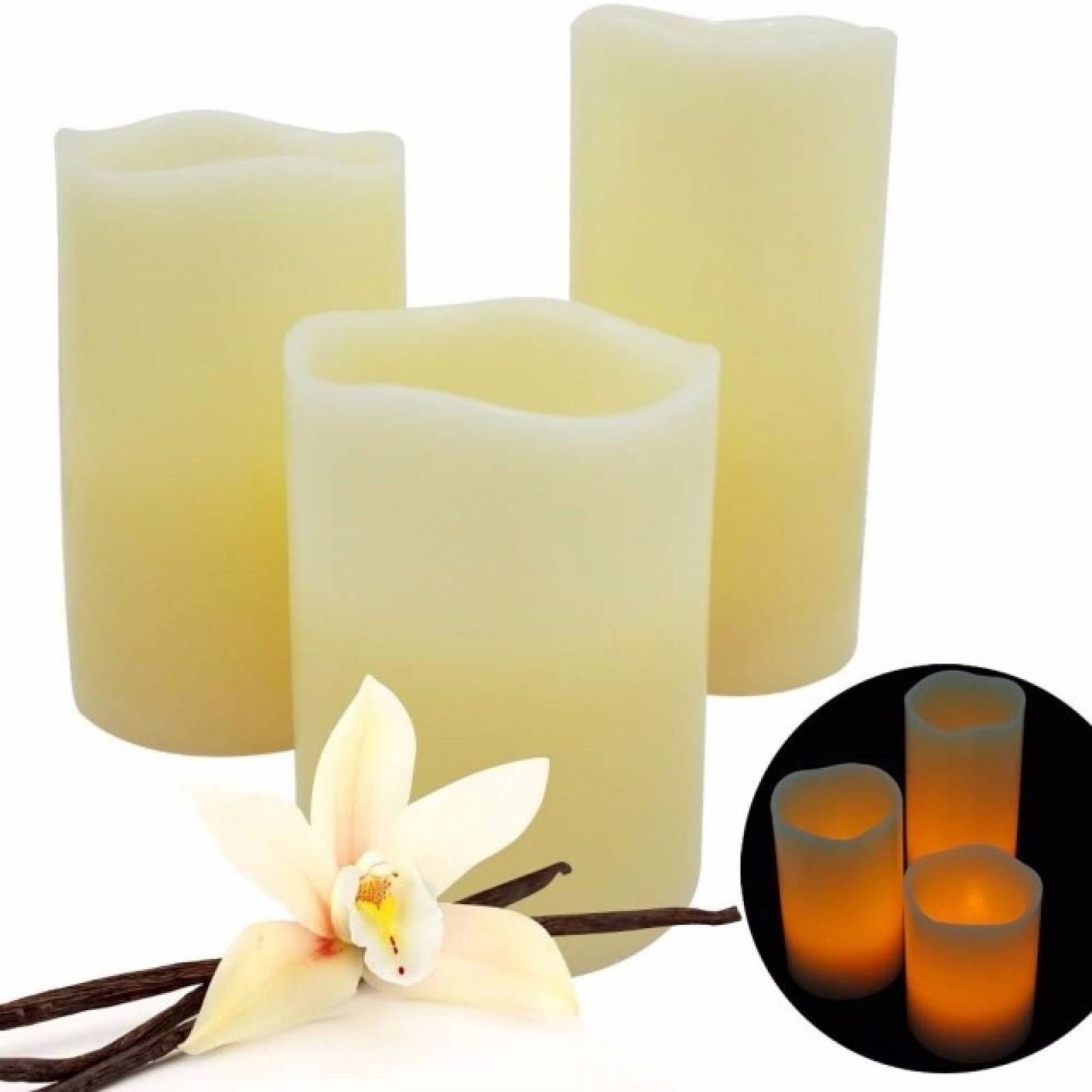 Velas Led Juego De 3 Piezas Con 12 Colores Y Control Remoto