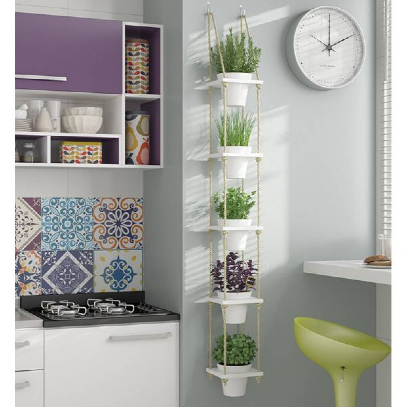 Repisa Decorativa Colgante BRV Moveis Modelo BPL 25-06 Color Blanco