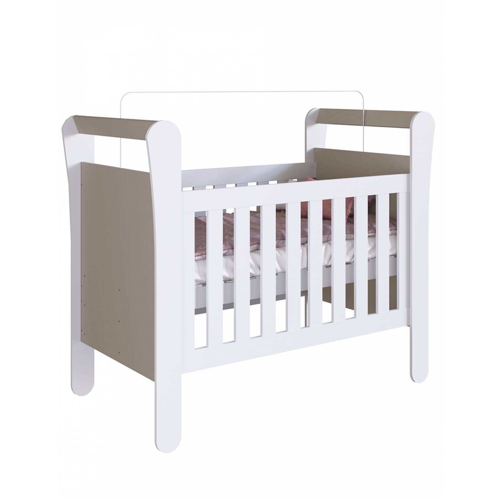 Mueble Cuna Cama Blanca Humo Marquesa Con Patas BE070FM