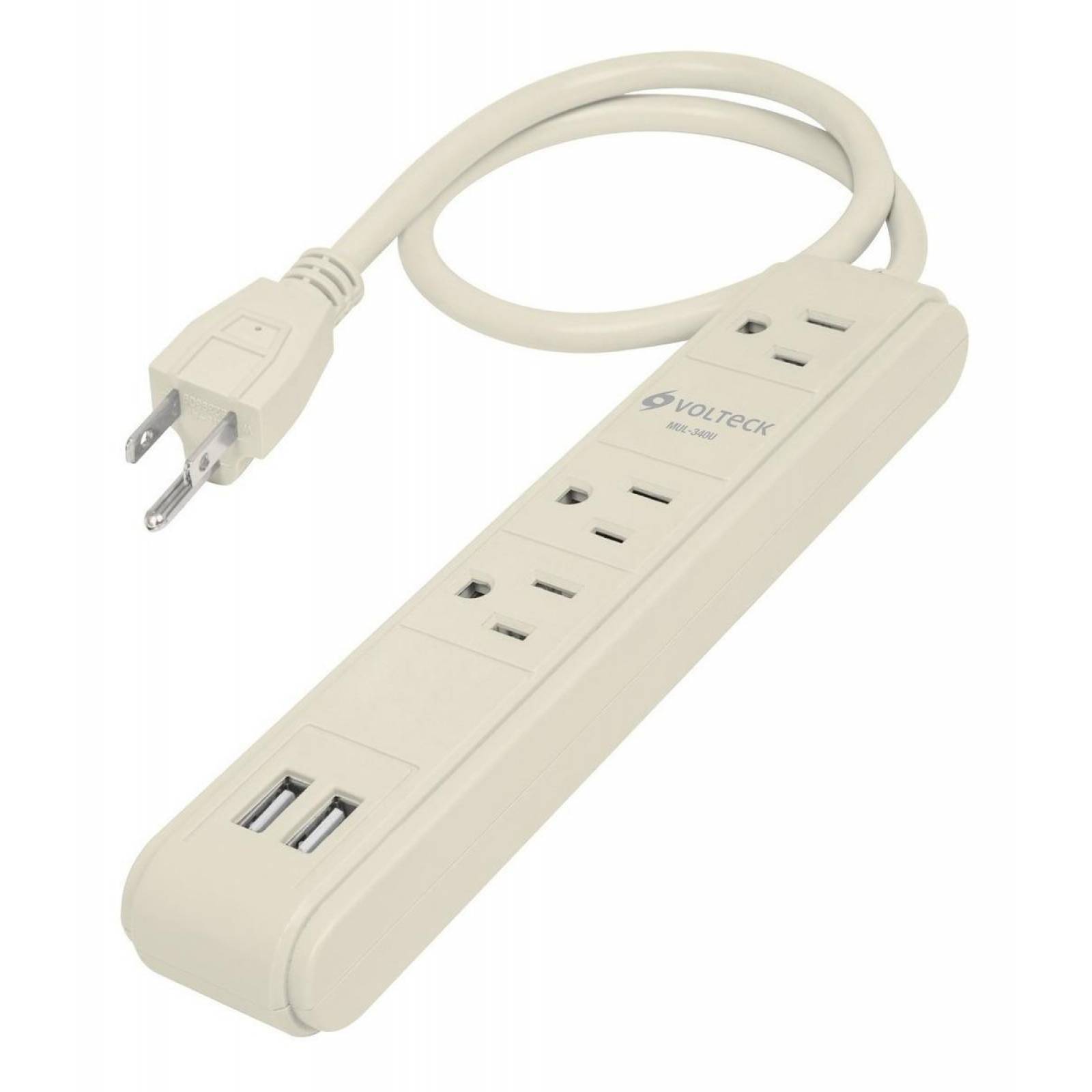 Multicontacto 3 Entradascon 2 Entradas Usb At Volteck