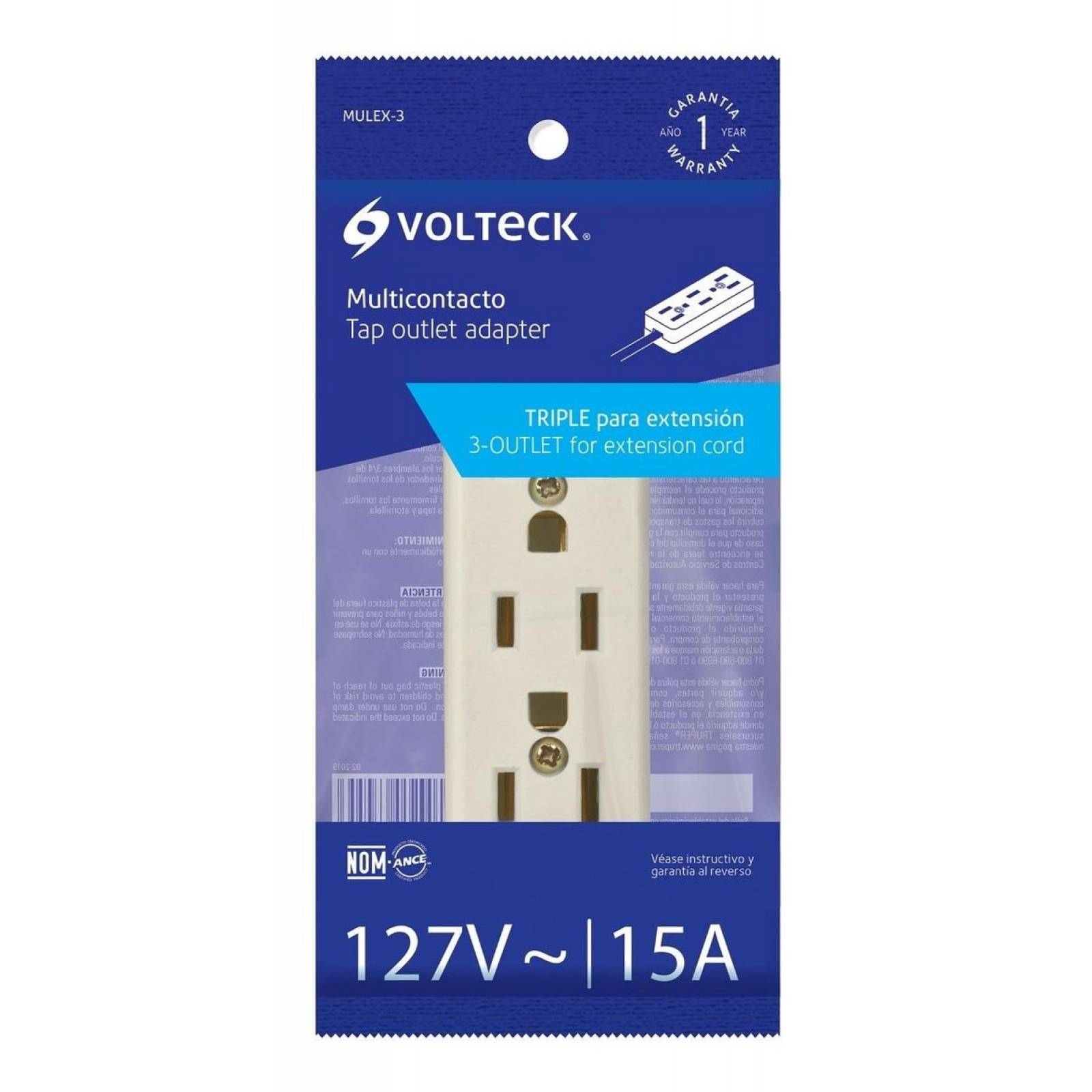 Multicontacto Triple Para Extensión 2 Polos + Volteck 46813