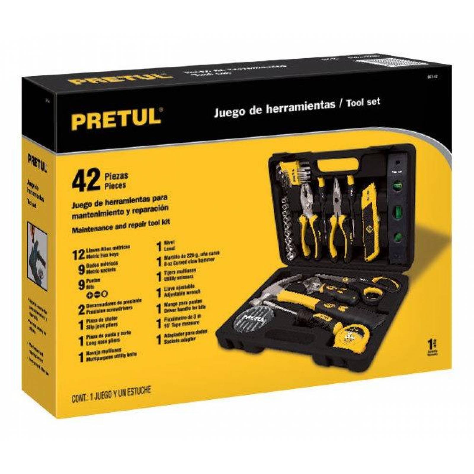 Juego de Herramientas 42 Piezas Comfort Grip Pretul 22101