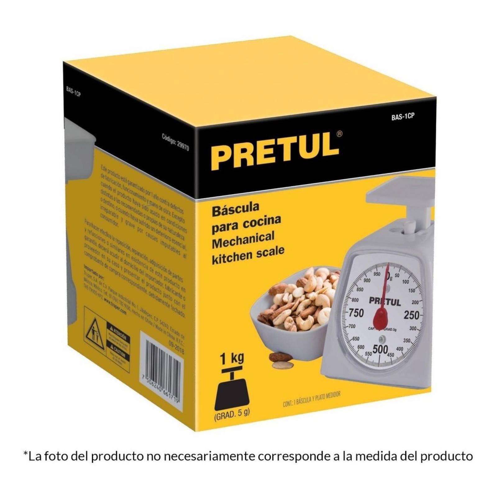 Báscula Mecánica De Cocina Para 1 Kg Pretul