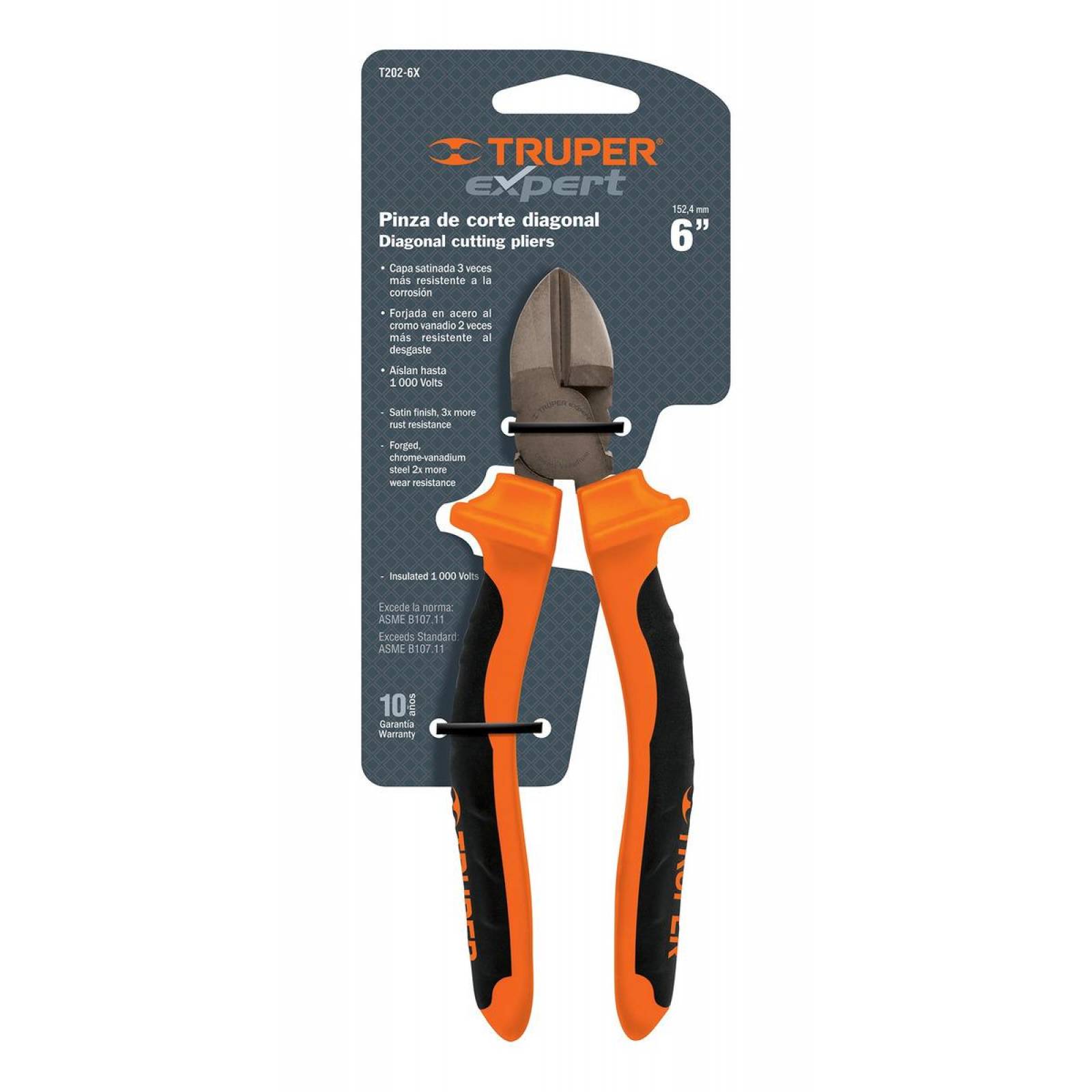 Pinza Corte Diagonal 6' Mango Comfort Grip Truper 17331