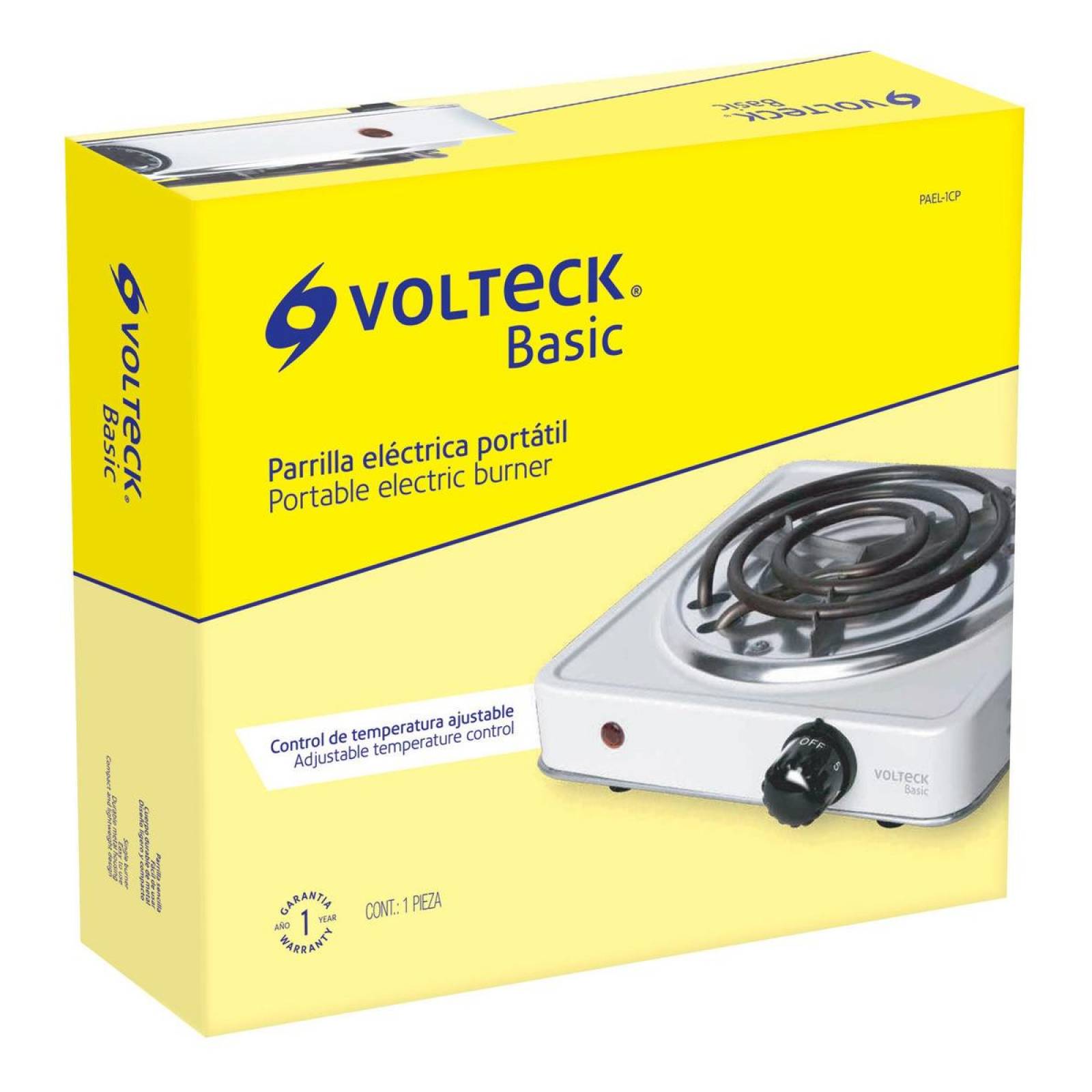 Parrilla Eléctrica 1 Quemador Cuadrada Basic Volteck