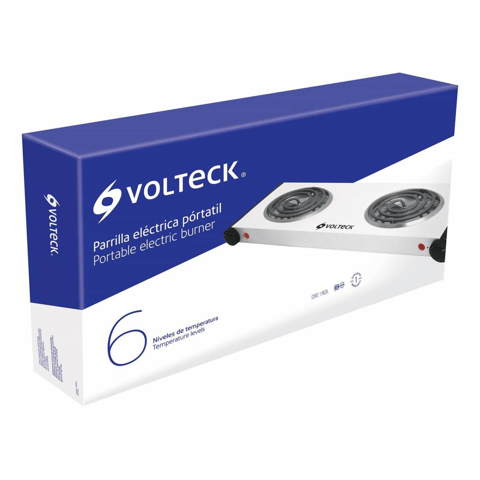 Parrilla Eléctrica 2 Quemadorescuadrada Volteck