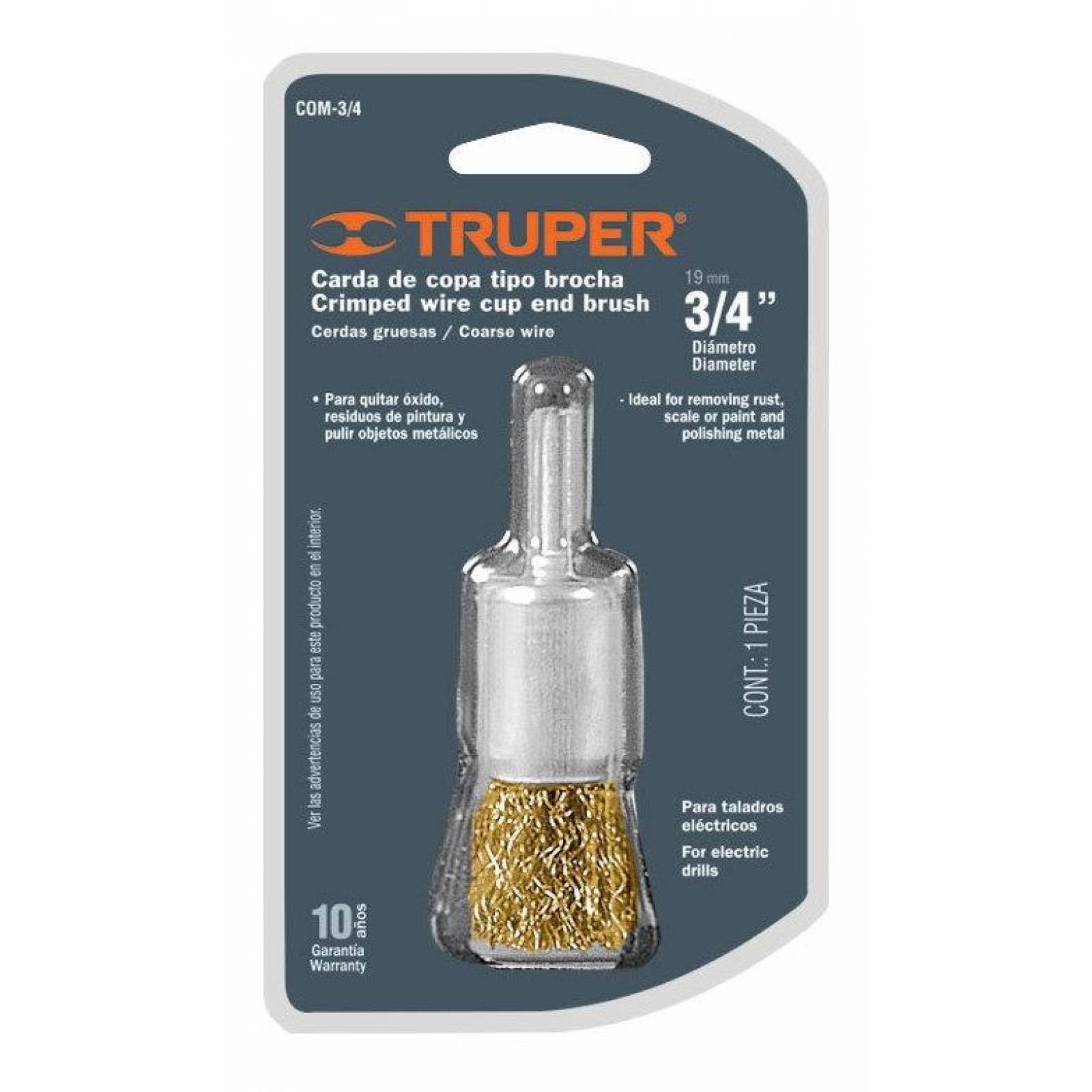 Carda De Copa Alambre Grueso 3/4' Para Taladr Truper