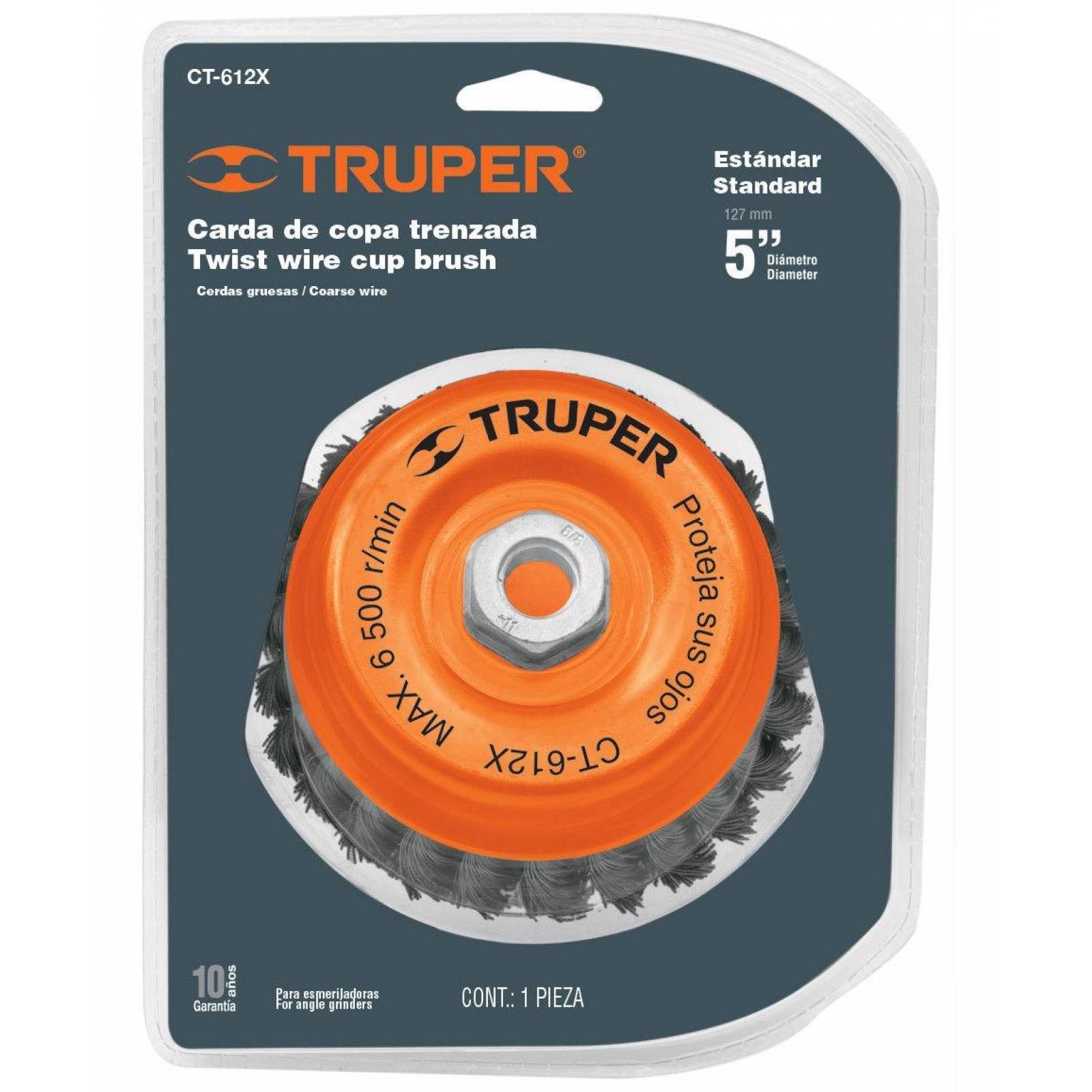 Carda De Copa Alambre Trenzado Grueso 5' Para Truper 11542