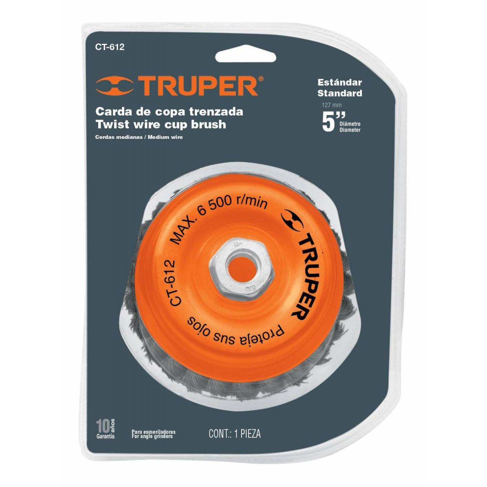 Carda De Copa Alambre Trenzado Fino 5' Para E Truper