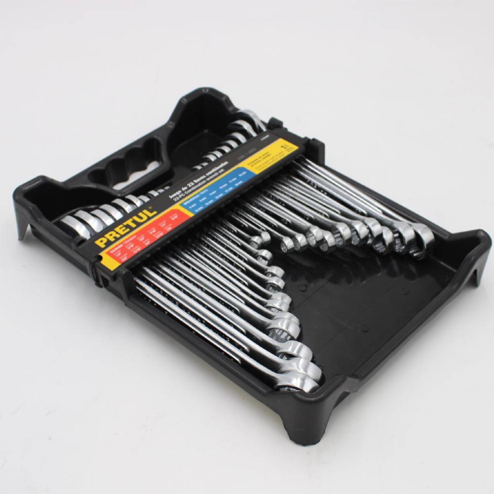 Juego de 22 llaves combinadas std y mm, Pretul